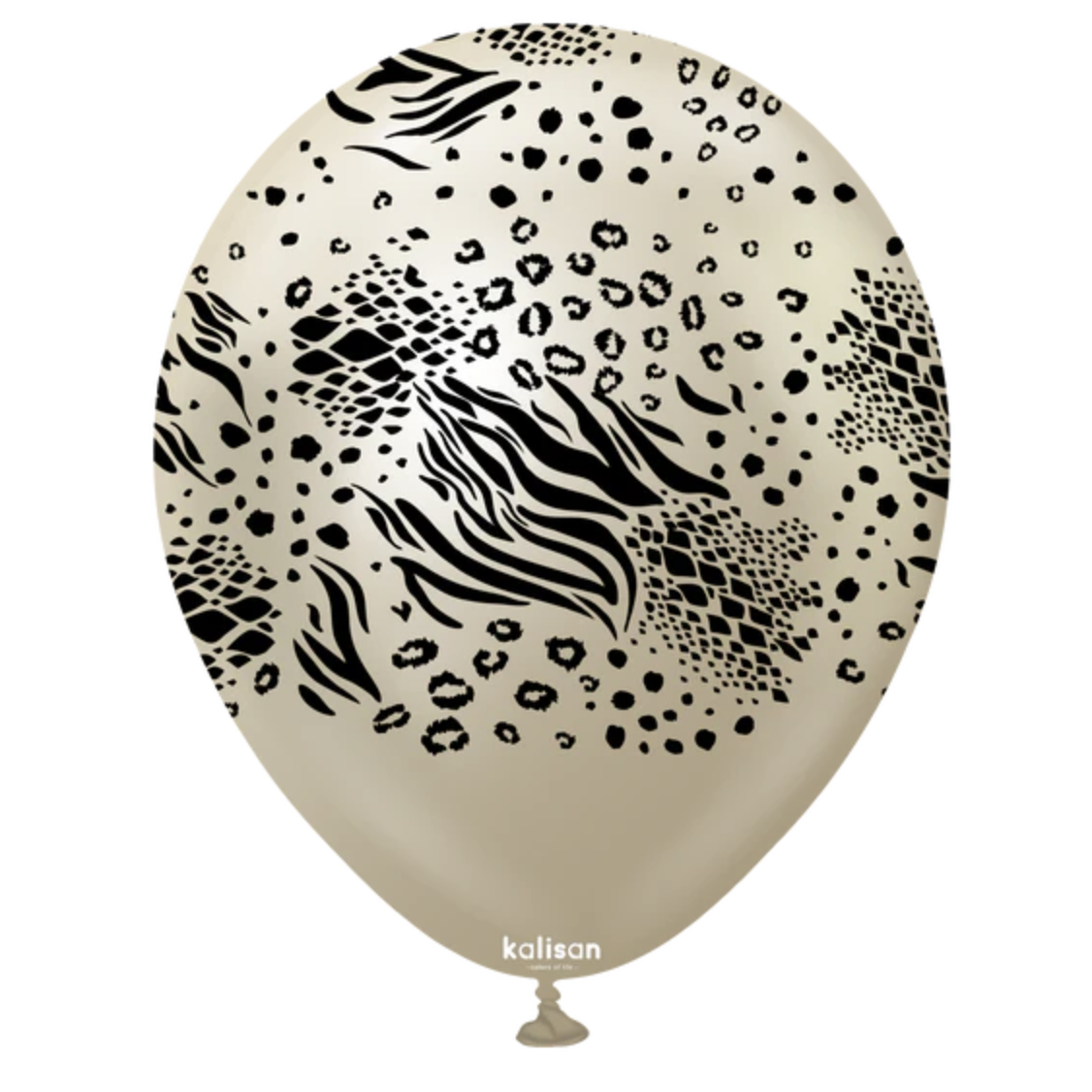 11" Printed Balloon Safari Mutant Mirror White Gold - Mingle 30A